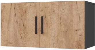 Vicco Aufsatzmodul Ingo, Anthrazit/Goldkraft Eiche, 80 x 40 cm mit 2 Türen, Vicco