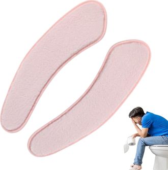 Generic Toilettensitz-Abdeckpads | Wiederverwendbare Haftmatte | Doppelklappen Trennung Pl&uuml;sch Toilettensitzbez&uuml;ge - F&uuml;r Kinder Erwachsene Winter Badezimmer D