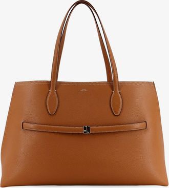 Toteme Leather shoulder bag with lettering logo on the front - TOTEME - gender_Woman