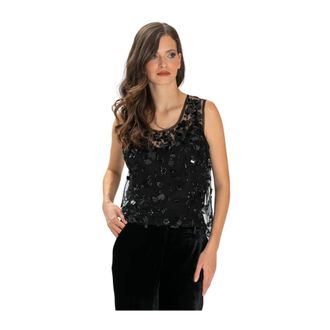 P.A.R.O.S.H. &Auml;rmellose Tops - - Tops - Damen - Schwarzk - M