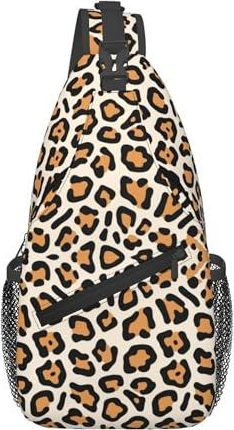 Generic Antivol Sacoche Homme Bandouliere Art cool du gu&eacute;pard et du l&eacute;opard Sac De Poitrine Multifonction Sac DEpaule pour Homme Cyclisme Camping