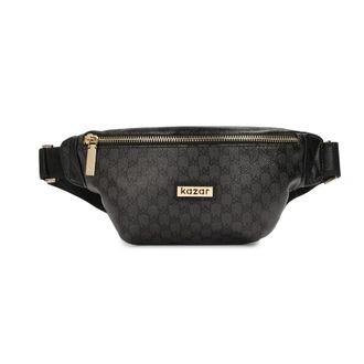 Kazar Schwarze H&uuml;fttasche mit Monogrammen - - Bags - Damen - Schwarzk - ONE SIZE