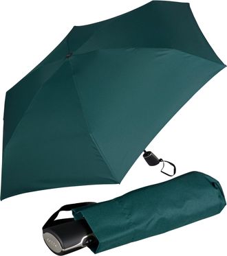 Doppler Damen Taschenschirm Fiber Micro Flat mit Auf-Zu-Automatik - evergreen