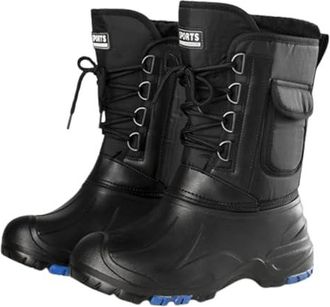 Pangolin Bottes de Neige Homme avec Crampons - Bottes dHiver Chaudes Doubl&eacute;es, Coque Imperm&eacute;able, Chausson Int&eacute;rieur Amovible, Semelle Antid&eacute;rapante Noir 39 EU