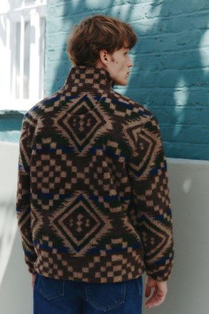 Next Fleecejacke Bedruckte Fleecejacke mit Rei&szlig;verschluss (1-St)