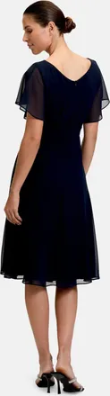 Vera Mont Cocktailkleid VERA MONT Damen kurzarm, Damen, Gr. 36, Normalgr&ouml;&szlig;en, blau (night sky), Chiffon, Obermaterial: 100% Polyester. Futter: 100% Polyester, a