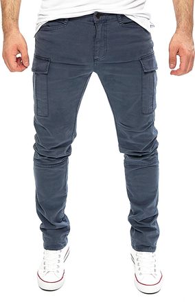 Yazubi Jayden - Cargo Hosen M&auml;nner - Arbeitshose Herren - Stretch Hose Mit Gummizug - Baumwoll Cargohosen, Grau (Turbulence 194215), W38/L32