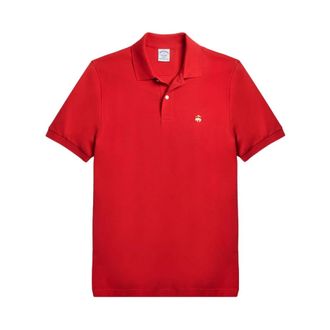 Brooks Brothers Slim Fit Stretch Supima Poloshirt - - Tops - Herren - Rot - L