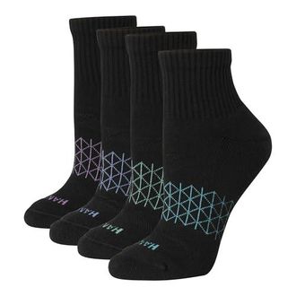 Hanes Chaussettes rembourr&eacute;es pour Femme, sans Couture, 4-PRS, Noir, 4-8 (Lot de 4)
