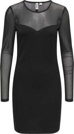Only Damen Onlheart-Becki L/S Mix Bodycondress WVN, Black, XS