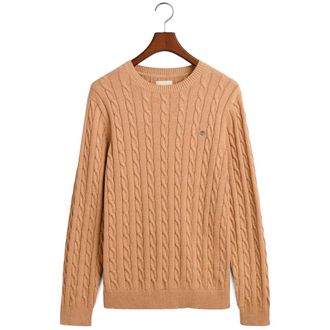GANT Herren Cotton Cable C-Neck Pullover, Khaki Mel, 3XL