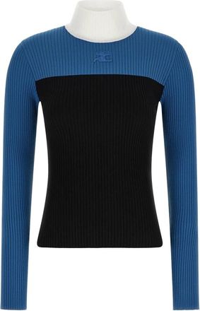 Courr&egrave;ges Pull en maille c&ocirc;tel&eacute;e Re-Edition - Femme - Pulls - Multicolore - Taille: 38 FR