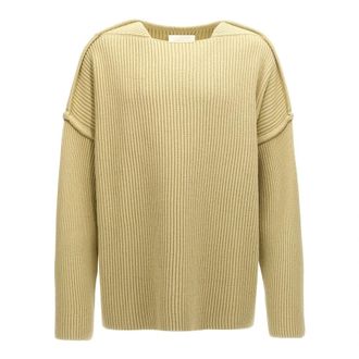 Jil Sander Pullover mit geometrischem Ausschnitt - - Knitwear - Herren - Gr&uuml;n - S