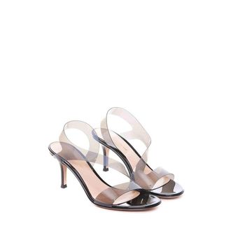 Gianvito Rossi Womens Transparent Rubber Heel Sandal Black