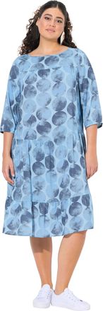 Ulla Popken Damen große Größen Übergrößen Plus Size Kleid mit AOP und Volants