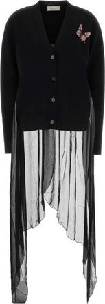 Blumarine Femme, Pulls, Noir, Taille: 40 FR Viscose Blend Cardigan