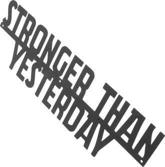 BESPORTBLE Metall Wandskulptur Stronger Than Yesterday Motivationsschild f&uuml;r Fitnessstudio Heimtraining Trainingsraum Wanddekoration