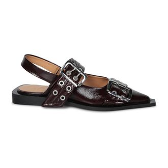 Ganni Bordeaux Patent Sandalen - - Shoes - Damen - Braun - 37 EU
