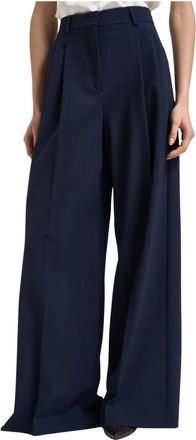 Max Mara Femme, Pantalons, Bleu, Taille: 40 FR Pantalon large taille haute