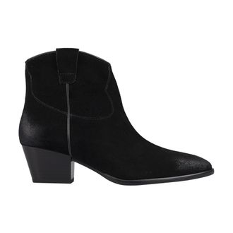 Ash Schwarze Wildleder Stiefeletten mit 5cm Absatz - - Shoes - Damen - Schwarzk - 37 EU