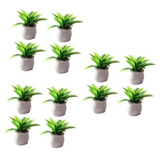 Garneck 12st&uuml;cke K&uuml;nstliche Mini-Pflanzen Im Topf Simulation Bonsai Dekoration F&uuml;r Wohnraum B&uuml;ro Balkon Freunde
