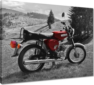Generic Gemälde auf Leinwand gedruckt Wandbild Dekor 50 x 40 cm Rot Simson S51 E No. H10084M_PC1R