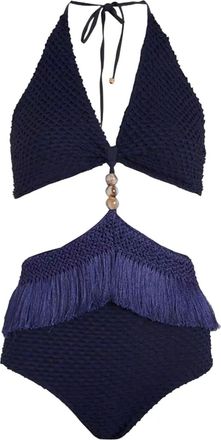 PatBo maillot de bain à franges - Bleu