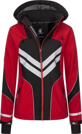 Rock Creek Damen Softshell Jacke Windbreaker Regenjacke &Uuml;bergangsjacke Softshelljacke Damenjacke Regenmantel Outdoorjacke Kapuze D-468 Rot 3XL