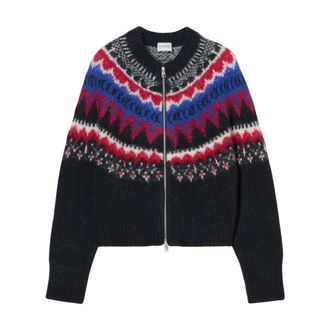 Closed Jacquard Strickjacke - - Knitwear - Damen - Schwarzk - L