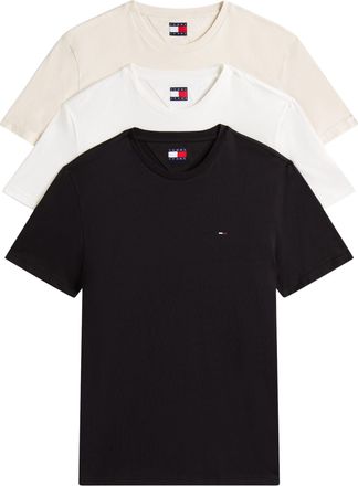 Tommy Jeans Herren 3er Pack T-Shirts Kurzarm aus Baumwolle, Mehrfarbig (Ecru/Desert Sand Dune/Black), XXL