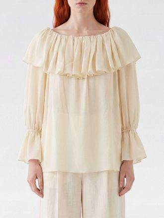 Chlo&eacute; Seidenbluse mit Ballon&auml;rmeln und U-Boot-Ausschnitt