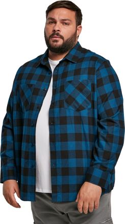 Urban Classics Herren Checked Flanell Shirt Hemd, Blue/Black, XXL