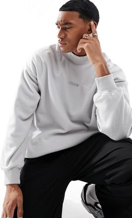 Jack & Jones Sweat oversize en polaire &agrave; col montant - Gris