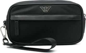 Emporio Armani Femme, Sacs, Noir, Taille: ONE Size Logo Detail Wash Bag