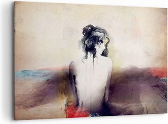 Arttor Wandbilder Dekoration Wohnzimmer Frau handeln nackt Bilder auf Leinwand 120x80cm Leinwandbild Schlafzimmer Küche Deko Wand Kunstdruck Art Groß XXL Wan
