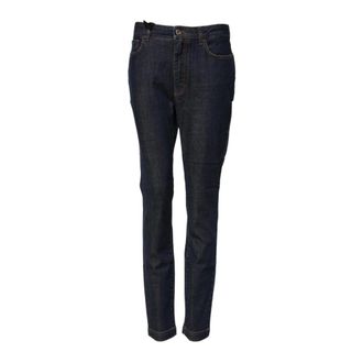 Dolce & Gabbana Blue Queen Patch Mid Waist Jeans - - Jeans - Damen - Blau - 2XS