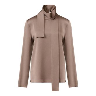Fabiana Filippi Top en satin Enver - Femme - Blouses et Chemises - Brun - Taille: 40 FR