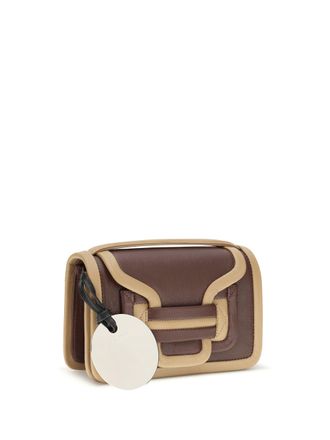 Pierre Hardy Womens Shoulder Bag Alpha Burgundy-Camel Calf Leather Burgundy/camel