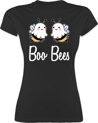 Shirtracer Shirt Damen - Halloween - Boo Bees Boobs - XXL - Schwarz - Funshirts halloweenshirt Haloween Outfits buh f&uuml;r Frauen t Halloween-t-Shirt halowen bee Ts