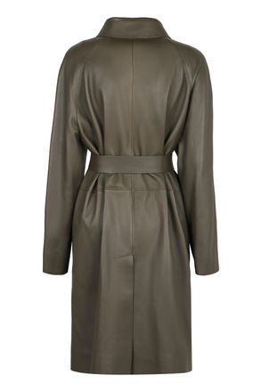 Fendi Womens Grainy Deer Leather Jacket Wood