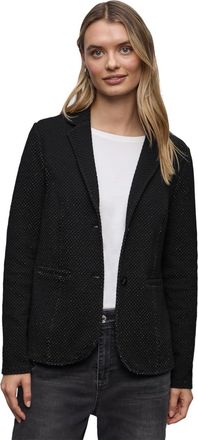 Street One Damen 2117312 Glitzernder Jacquard Blazer, Schwarz, 38