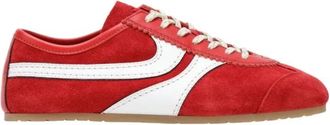 Dries Van Noten Femme, Chaussures, Rouge, Taille: 41 EU Baskets en daim