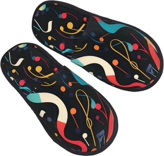 Generic Pantoufle Maison Note De Musique, Musique Abstraite Hiver Chaussures Chaudes Antid&eacute;rapantes Chaudes Pantoufles Unique Chaussons Maison Pour Chambre Ca