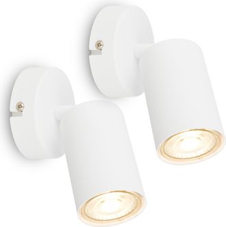 Briloner 2er-Set Wandleuchten innen schwenkbar, GU10 Fassung, max. 9 W, Leselampe, Wohnzimmerlampe, Lampe, Wandlampe, K&uuml;chenlampe, Flurlampe, Schlafzimmer, Wan