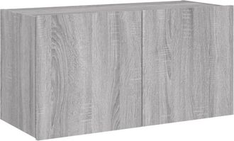 vidaXL TV-Wandschrank mit LED-Leuchten Grau Sonoma 80x35x41 cm vidaXL