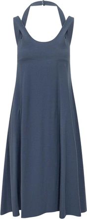 Emporio Armani Femme, Robes, Bleu, Taille: 36 FR Fluid Micro Leopard Jacquard Dress