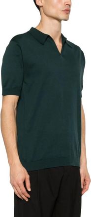 John Smedley Homme, Tops, Vert, Taille: L Polo &agrave; col en V et manches courtes