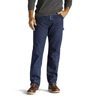 Lee Salopette pour Homme Coupe Droite Charpentier Jeanloose-fit Tischlerjeans Mit Geradem Bein Jeans, Kaki, 32 W /30 L