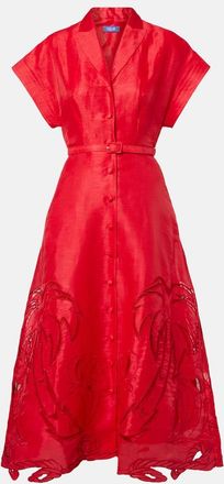 LEO LIN Robe midi Aubrey en toile de lin mélangé