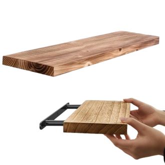 Generic Schwebendes Wandregal aus Holz, 40 x 15 x 2 cm, Massivholz-Display f&uuml;r Pflanzen, B&uuml;cher, Rahmen und Dekorationszubeh&ouml;r, ideal f&uuml;r die Aufbewahrung im 